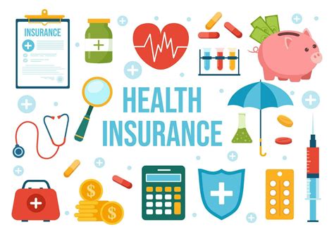 Health Insurance Vector Illustration With Medical Document Form For