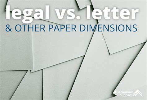 Legal Vs Letter Size And Other Paper Dimensions