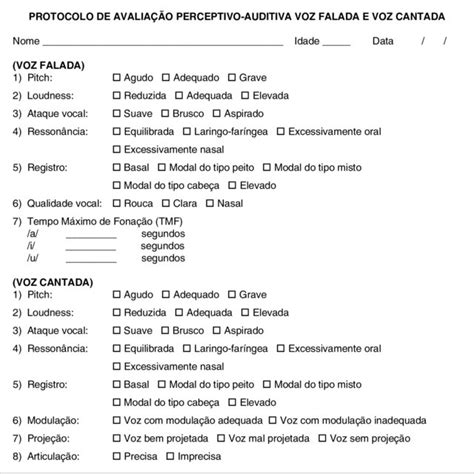 Protocolo De Avaliação Vocal Download Scientific Diagram