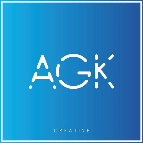 Premium Vector Agk Creative Vector Latter Logo Design Minimal Latter