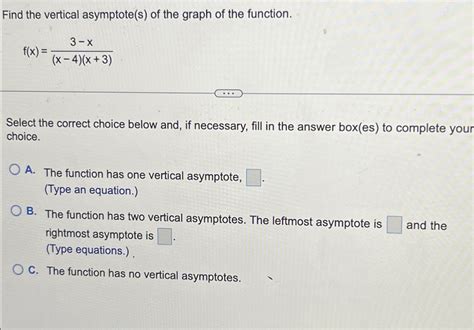 Solved Find The Vertical Asymptotes ﻿of The Graph Of The
