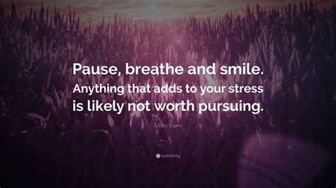 Majid Kazmi Quote “pause Breathe And Smile Anything That Adds To
