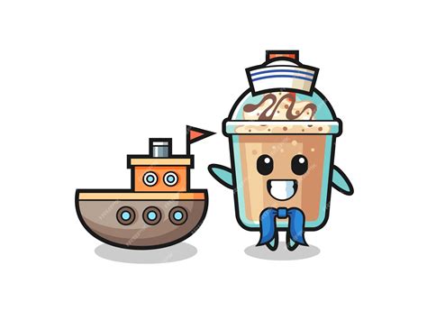 Premium Vector Character Mascot Of Milkshake As A Sailor Man