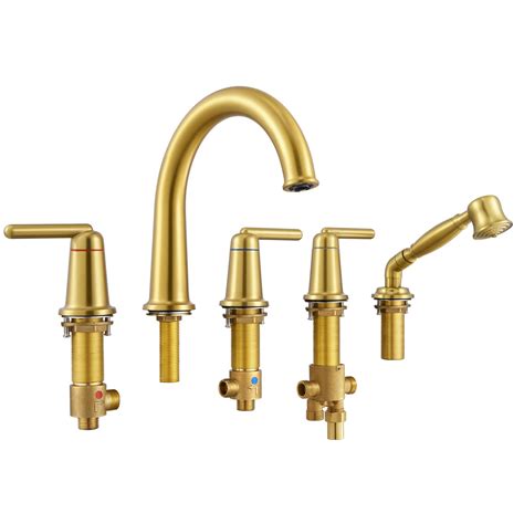 Wintap Roman Tub Faucet With Sprayer 5 Hole Widespread Deck Mount
