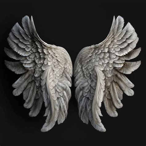 Premium Photo Wings Of A Bird On A Black Background Generative Ai