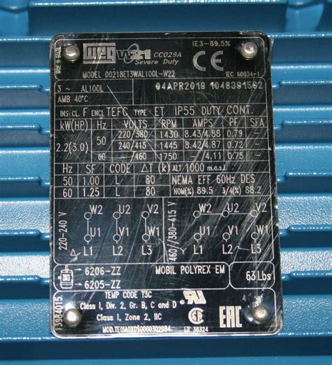 How To Read Weg Motor Nameplate Details