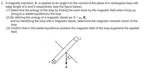 Solved A Magnetic Induction B Is Applied At An Angle θ To