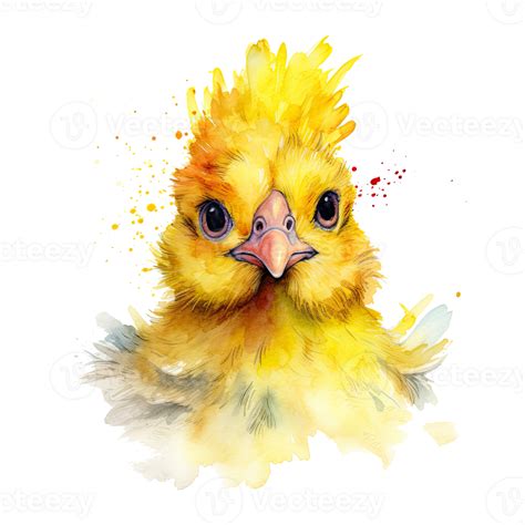 Cute Watercolor Yellow Chicken Illustration 24678436 Png