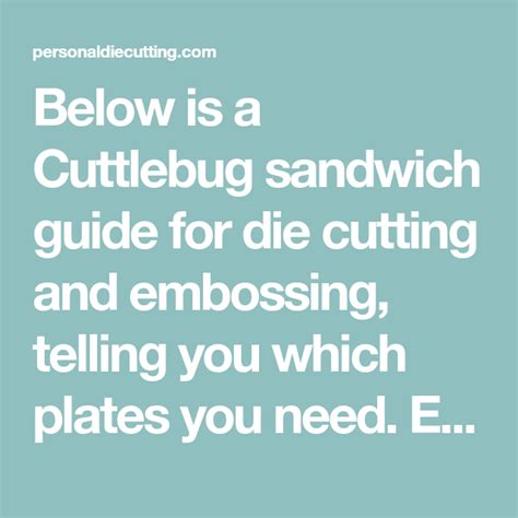 Cuttlebug Sandwich Guide