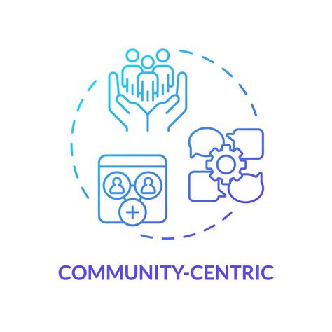 2d Degradado Icono Comunidad Céntrico Concepto Sencillo Aislado Vector Mooc Azul Delgado Línea