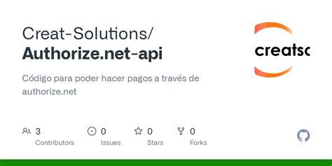 GitHub Creat Solutions Authorize net api Código para poder hacer