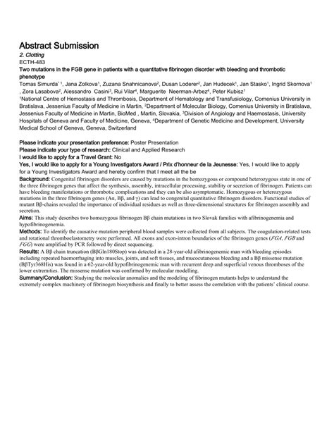 Pdf Two Mutations In The Fgb Gene In Patients With A Quantitative
