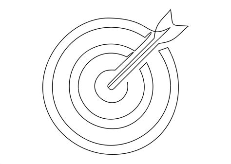 Premium Vector A Black And White Drawing Of A Target With A Arrow In