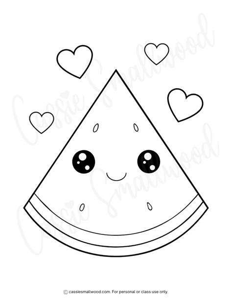 16 Cute Watermelon Coloring Pages Cassie Smallwood