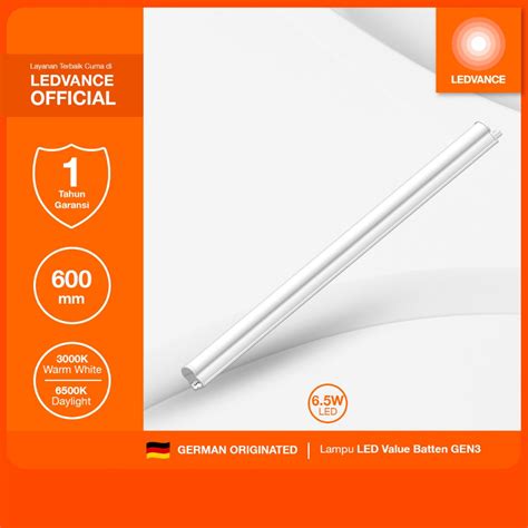 Jual Ledvance Led T5 Value Batten Gen3 6 5w Lampu Tube 600mm Warm White