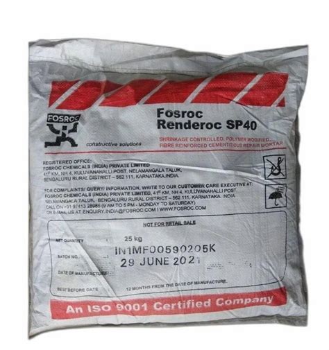 Fosroc Renderoc Sp40 Packaging Type Bag Packaging Size 25kg At ₹ 18 Kg In Navi Mumbai