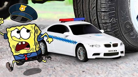 No God Please No Crushing Cop Spongebob Vs Police Car 🚓 Crushing Crunchy And Soft Things By