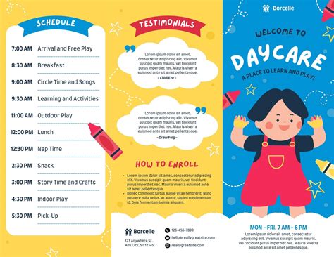 Daycare Brochure Ideas Free Printable Daycare Brochure Templates To