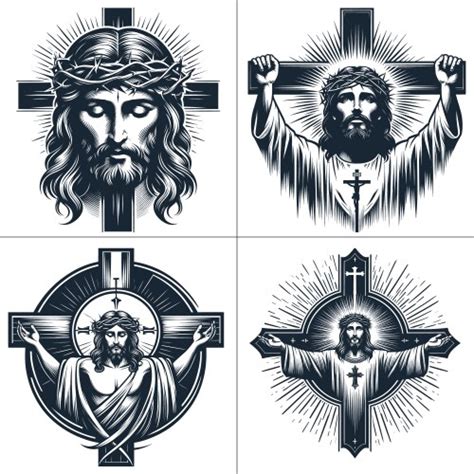 Jesus Christ Cross Jesus Praying Royalty Free Vector Image