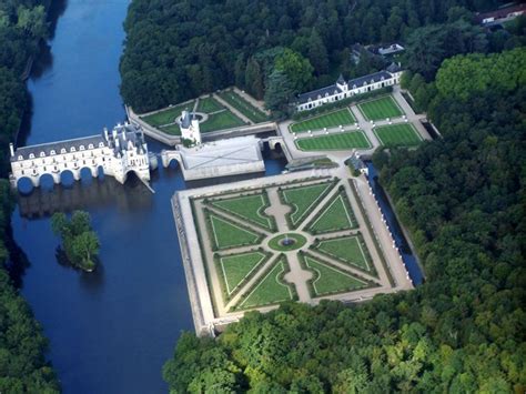 Château De Chenonceau And Its Gardens Aerial View