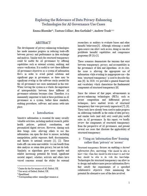 exploring the relevance of data privacy enhancing technologies for ai