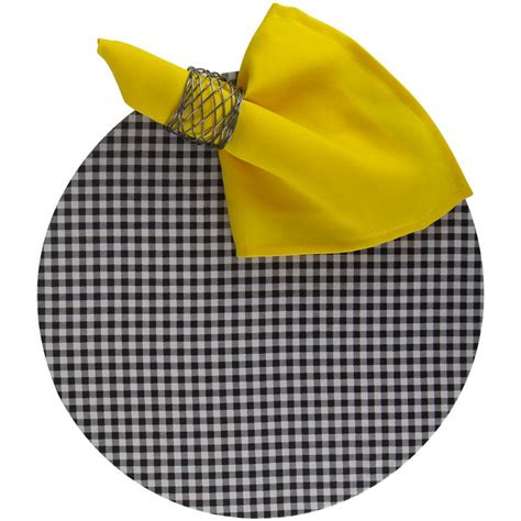 Kit Xadrez Preto 1 Capa De Sousplat 1 Guardanapo E 1 Anel Pg Criarte Opções