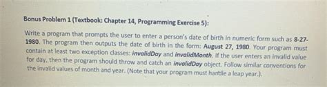 Solved Bonus Problem 1 Textbook Chapter 14 Programming