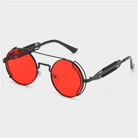 Mecha Owl On Slice Steampunk Sunglasses Round Metal Sunglasses