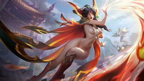 Rule 34 Ai Generated Black Hair Brave Phoenix Xayah Cavic0m League Of Legends Riot Games Semi