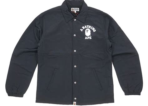 Bape College Logo Coach Jacket Black メンズ Jp