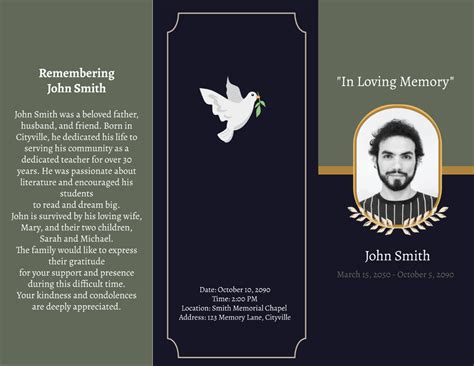 Free Funeral Brochure Template To Edit Online