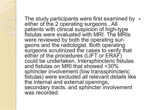 Ligation Of Intersphincteric Fistulous Tract Vs Endorectal Advancementpptx