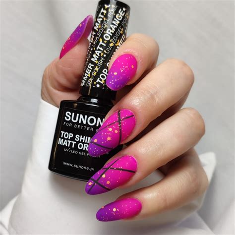 Lakier Hybrydowy 5g Top Shimmer Matt Orange Sunone