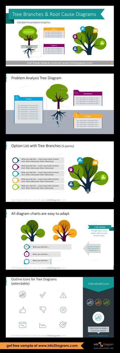 Modern Tree Diagram Powerpoint Template For Branch Infographics And