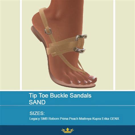 Second Life Marketplace Sand Tip Toe Buckle Sandals Add