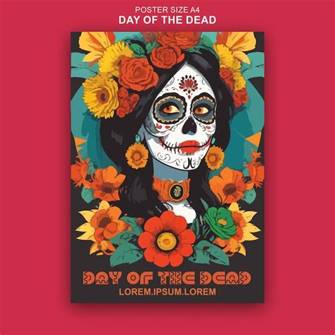 Premium Vector Mexican Celebration Day Of The Dead Poster A Vibrant