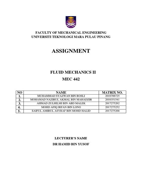 Assignment Fluid Pdf Pump Flow Measurement
