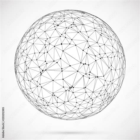 Big Data Icon Artificial Intelligence Global Network Concept Abstract Geometric Spherical