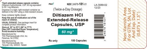 Dailymed Diltiazem Hydrochloride Capsule Extended Release