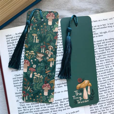 Mushies Bookmark Mushroom Illustration Fungi With Or Without Tassel