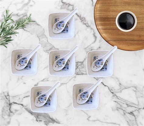 Katoricup Set Of 6 With Round Spoons Unbreakable Melamine Serving