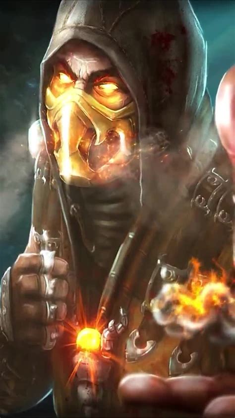Iphone Android Scorpion Flames Mortal Kombat Phone Live Wallpaper