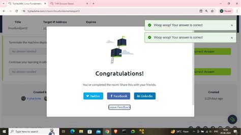 mohit sejwal on linkedin completed linux fundamentals on tryhackme 🔥