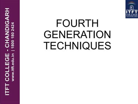 Itft Fourth Generation Techniques Pdf