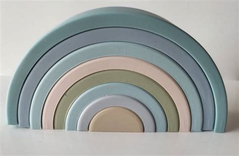 8pcs Rainbow Stacker Silicone Montessori Bham