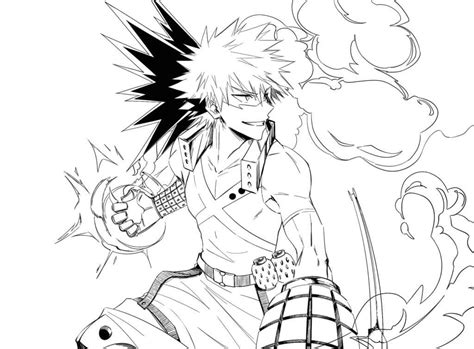 Powerful Katsuki Bakugo Coloring Page Download Print Or Color Online