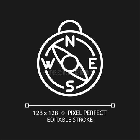 Customizable Compass White Thin Linear Icon Stock Vector Illustration