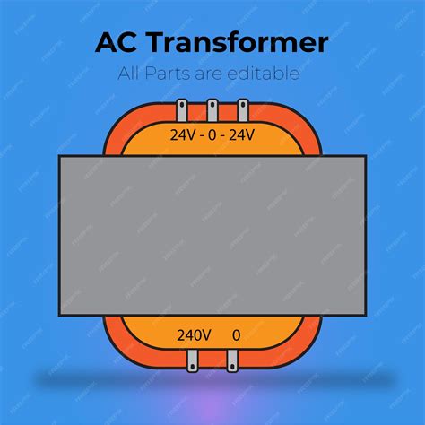 Premium Vector An Ac Transformer Is Shown With A Blue Background
