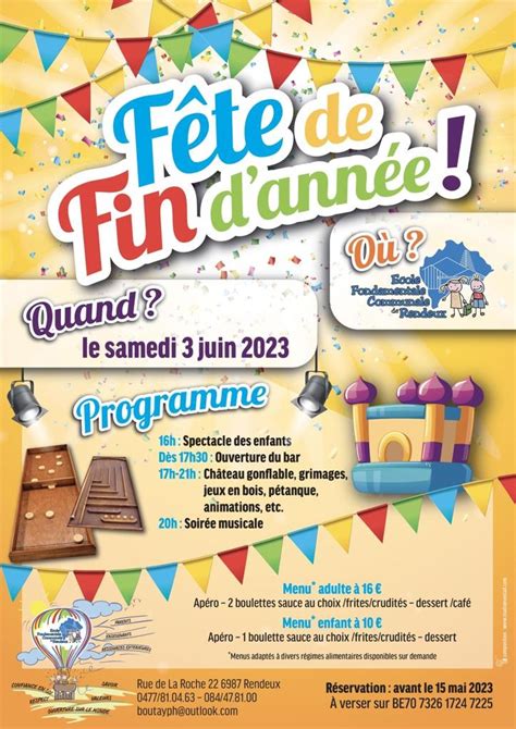 Fête De Fin Dannée Ecole Communale — Site De Rendeux