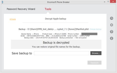 Working With Non Encrypted Backup